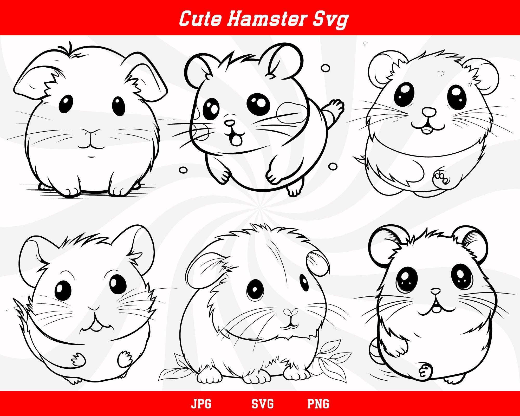 Cute Hamster Svg, Hamster Silhouette, Baby Hamster Svg, Hamster Clipart ...