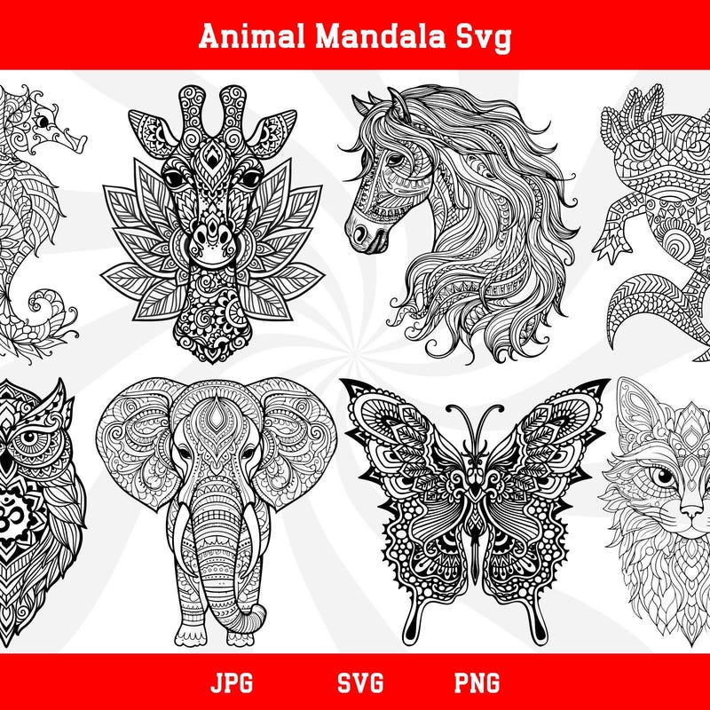 Animal Mandala Svg - Etsy