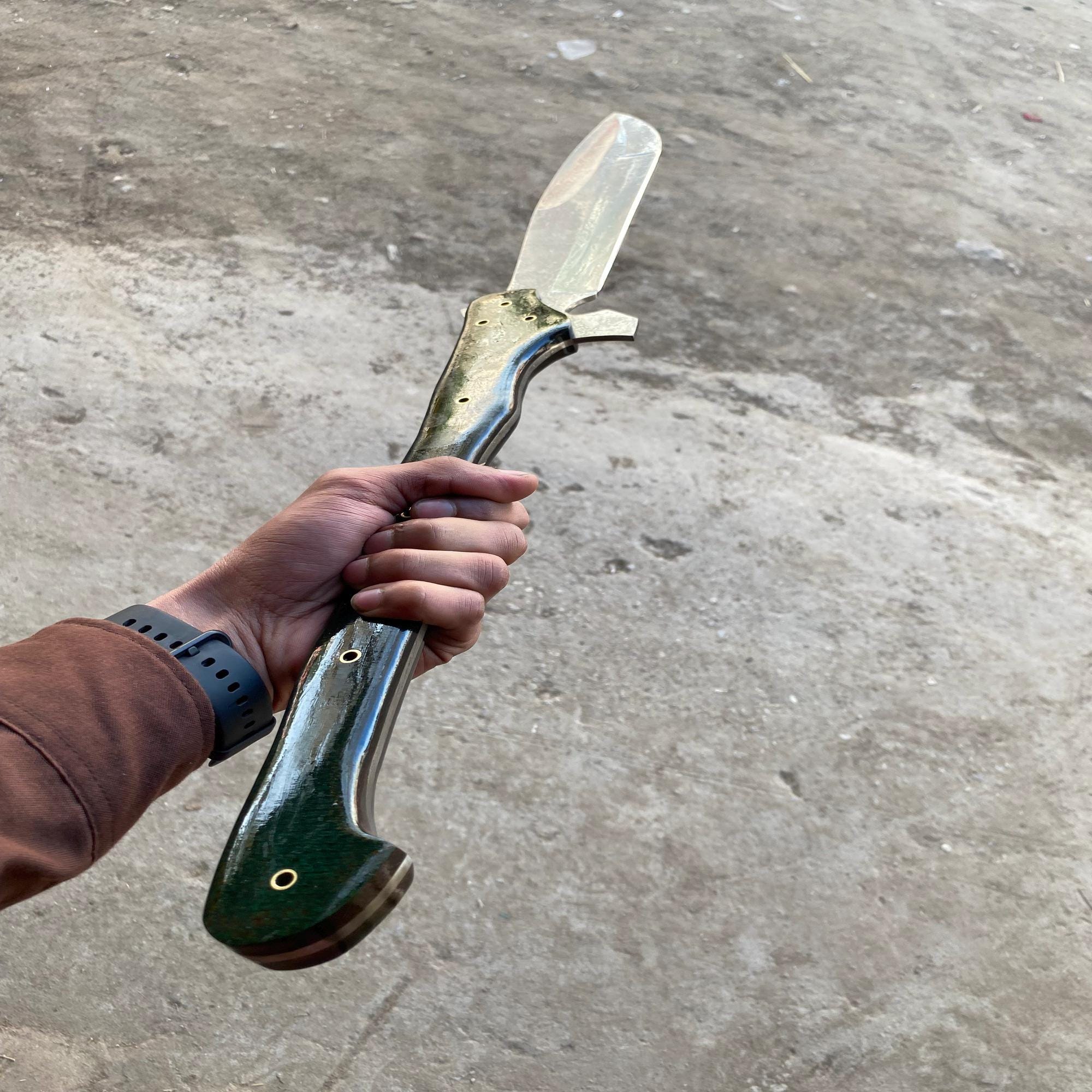 30" Handmade Viking Hunting Spear - High Carbon Steel Blade, Green ...