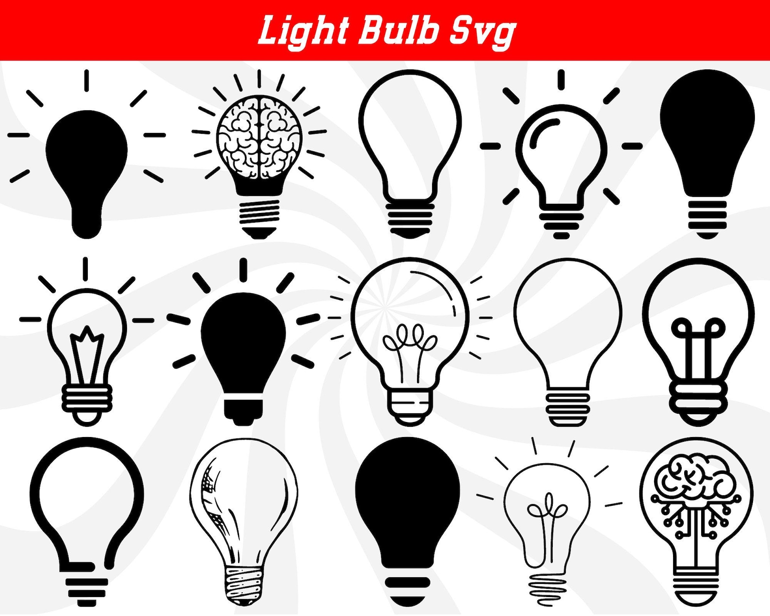 Light Bulb Svg, Light Bulb Png, Light Bulb Clipart, Lightbulb Cut Files ...