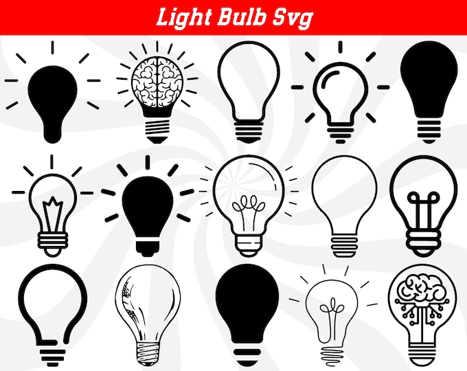 Light Bulb Svg Bundle \ Light Bulb Svg \ Light Bulb Clipart \ Light ...
