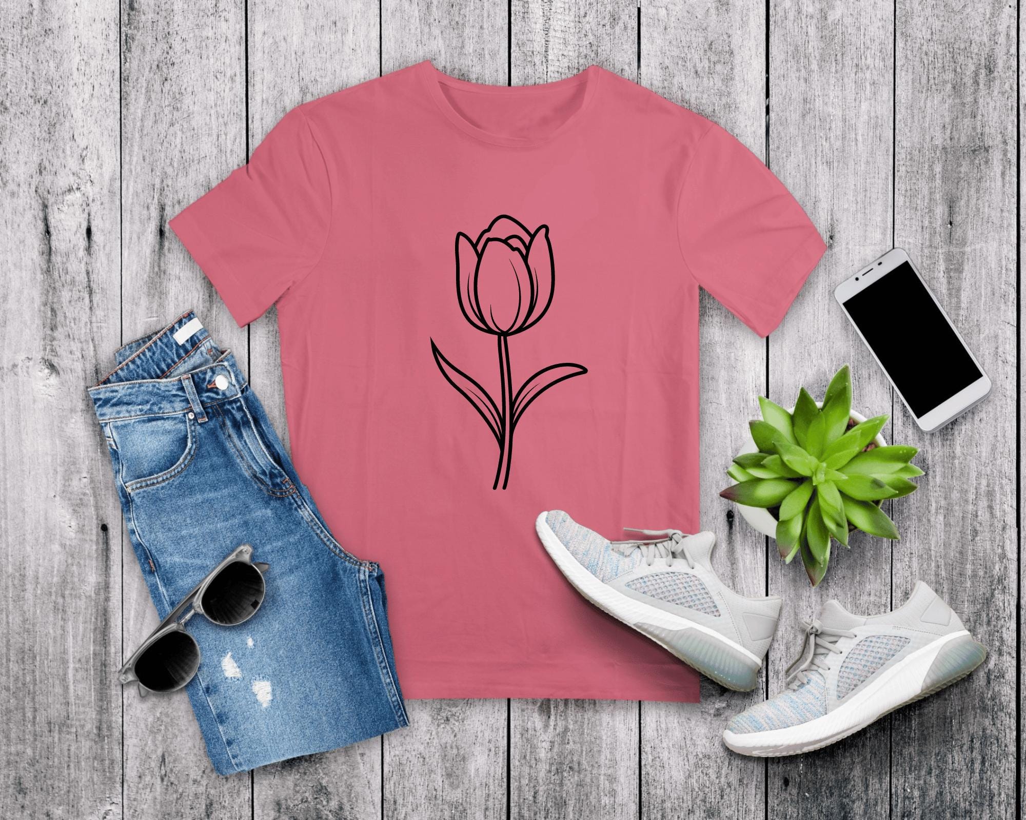 Tulip Svg, Flower Svg, Tulip Flower Svg, Tulip Outline Svg, Tulip ...