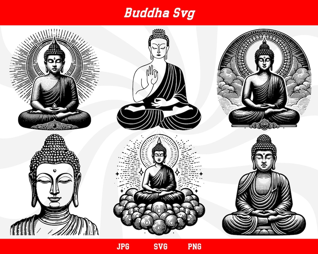 Buddha Svg, Buddha Vector, Buddha Clipart, Buddha Cut Files, Spiritual ...