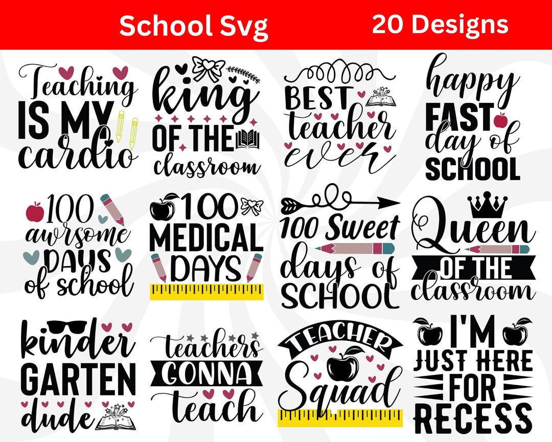 School Svg Bundle, School Svg, Back to School Svg, School Saying Svg ...