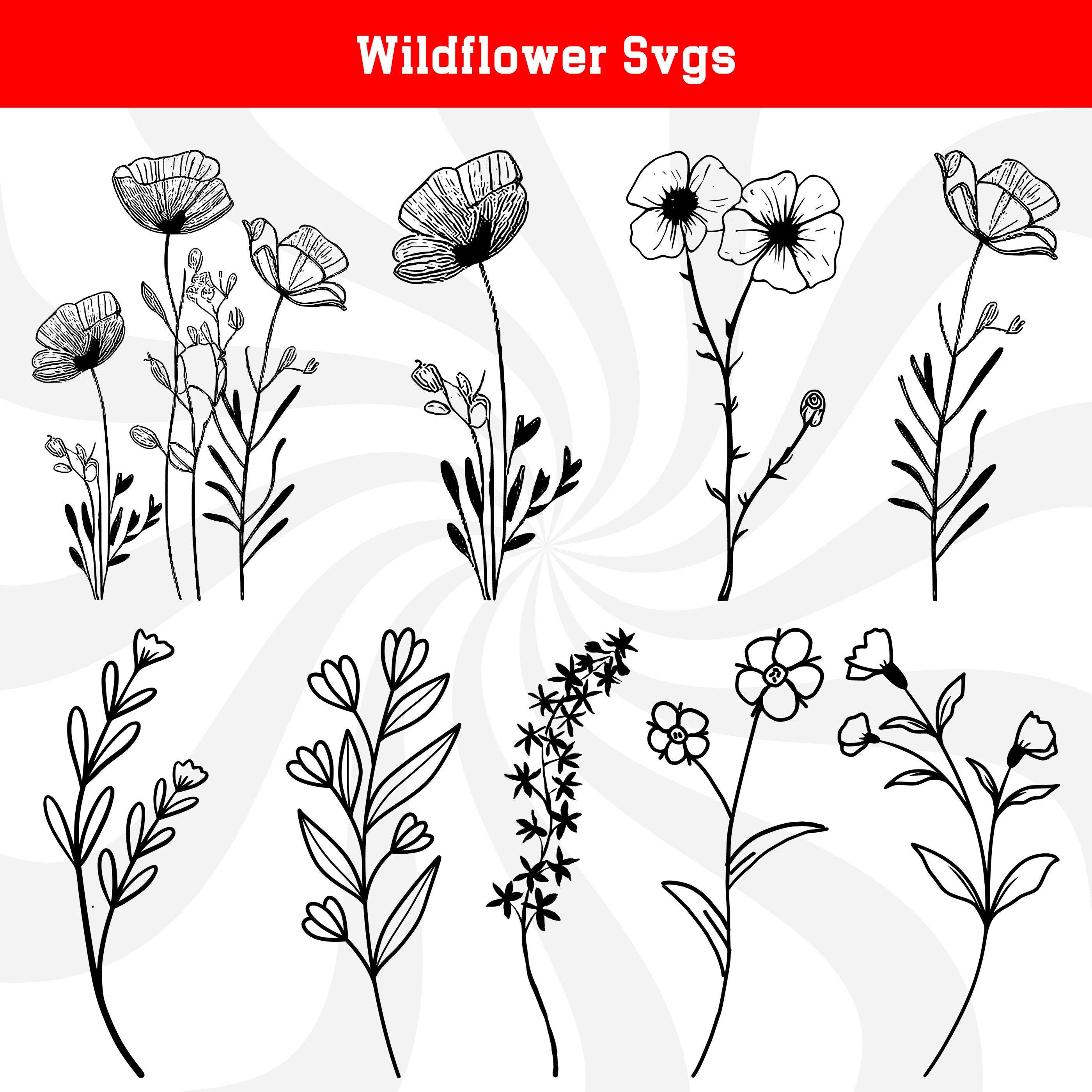 Wildflower Svg Bundle, Wildflower Svg, Flower Svg, Wildflower Clipart ...