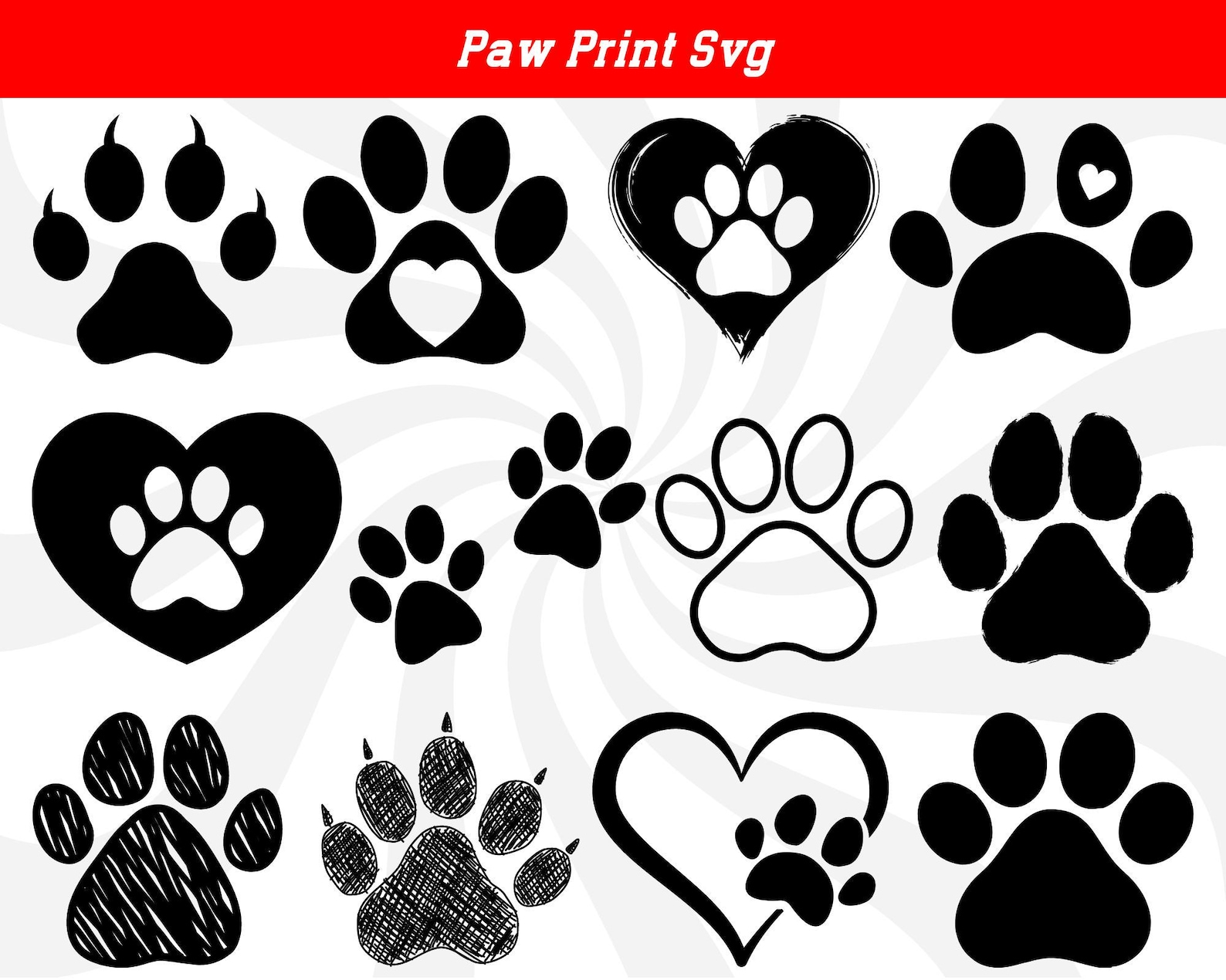 Paw Print Svg, Animals Paw Svg, Dog Paw Svg, Paw Heart Svg, Paw Print ...