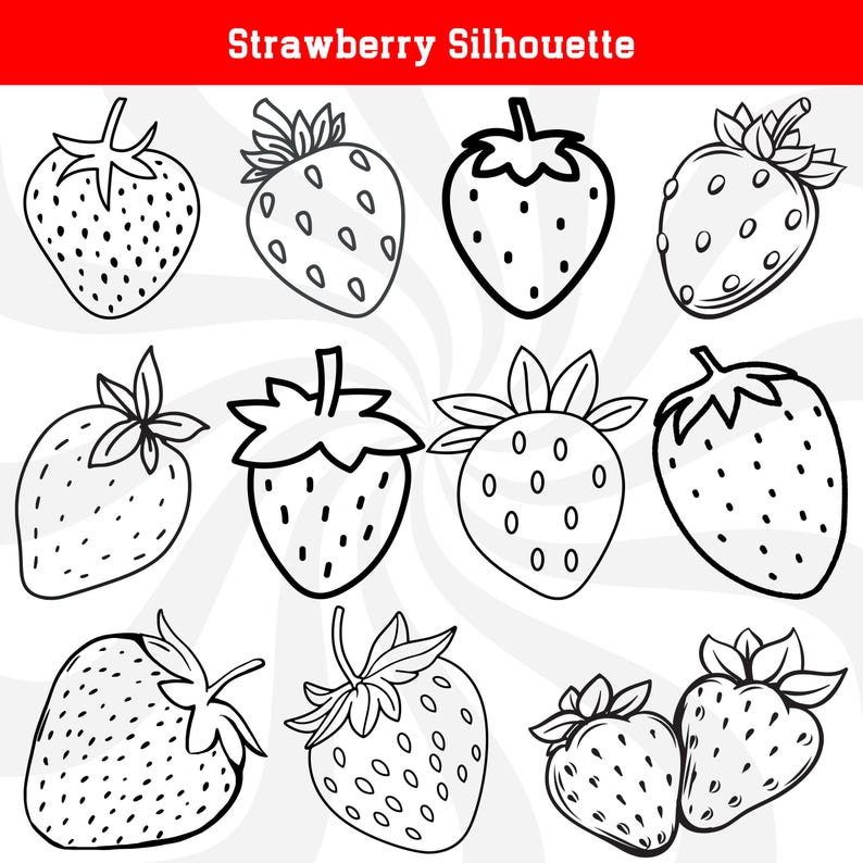 Strawberry Silhouette, Strawberry Svg, Strawberry Cut File, Strawberry ...