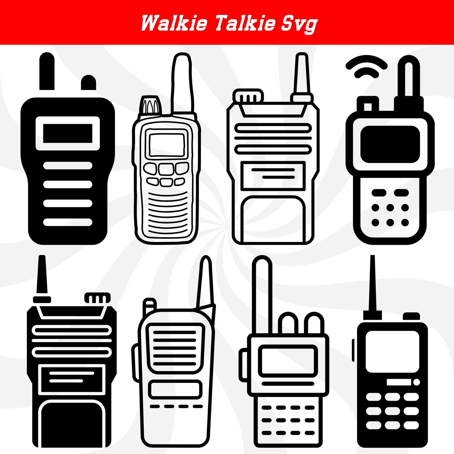 Walkie Talkie Svg, Portable Radio Svg, Cell Phone Svg, Walkie Talkie ...