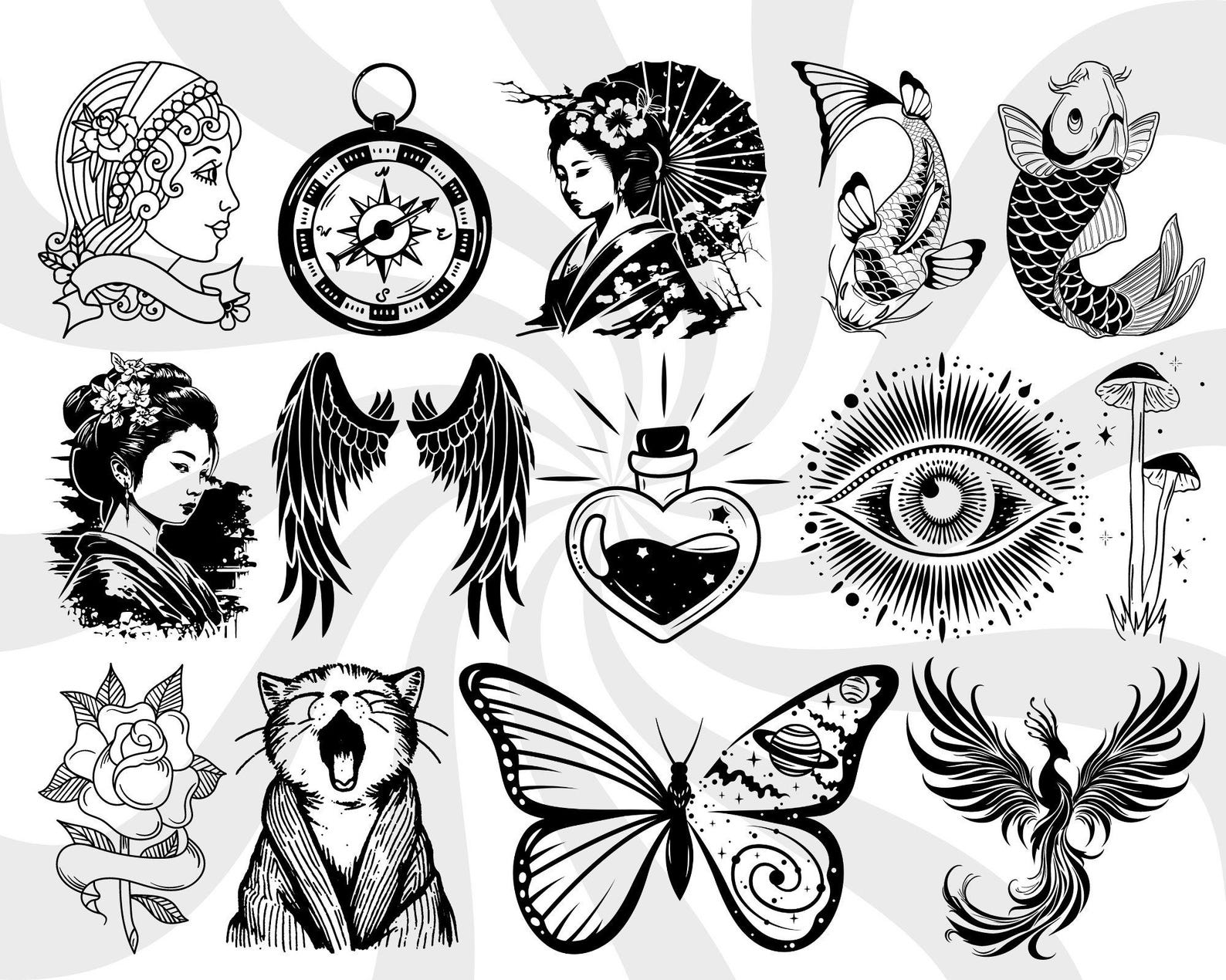 Tattoo Svg, Tattoo Art Svg, Traditional Tattoo, Tattoo Flash Svg ...