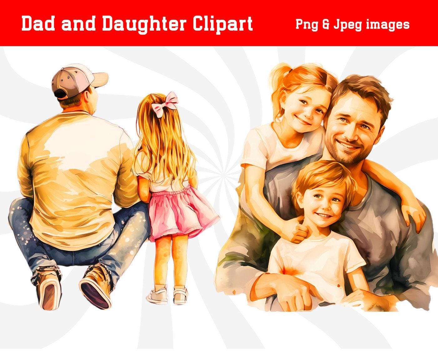 Dad and Daughter Clipart, Father Daughter Clipart, Dad Life Svg, Father ...