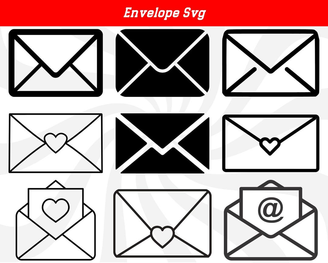 Envelope Bundle Svg, Mail Svg, Envelope Clipart, Envelope Vector ...