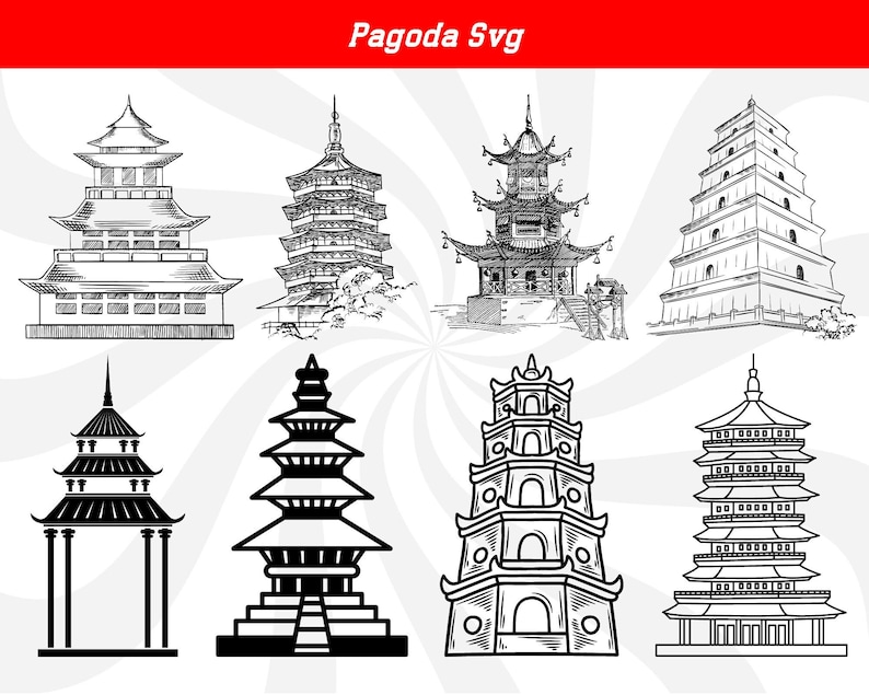 Pagoda Svg, Temple Svg, Japanese Pagoda, Pagoda Clipart, Pagoda Cricut, Japan Pagoda, Gazebo Svg ...