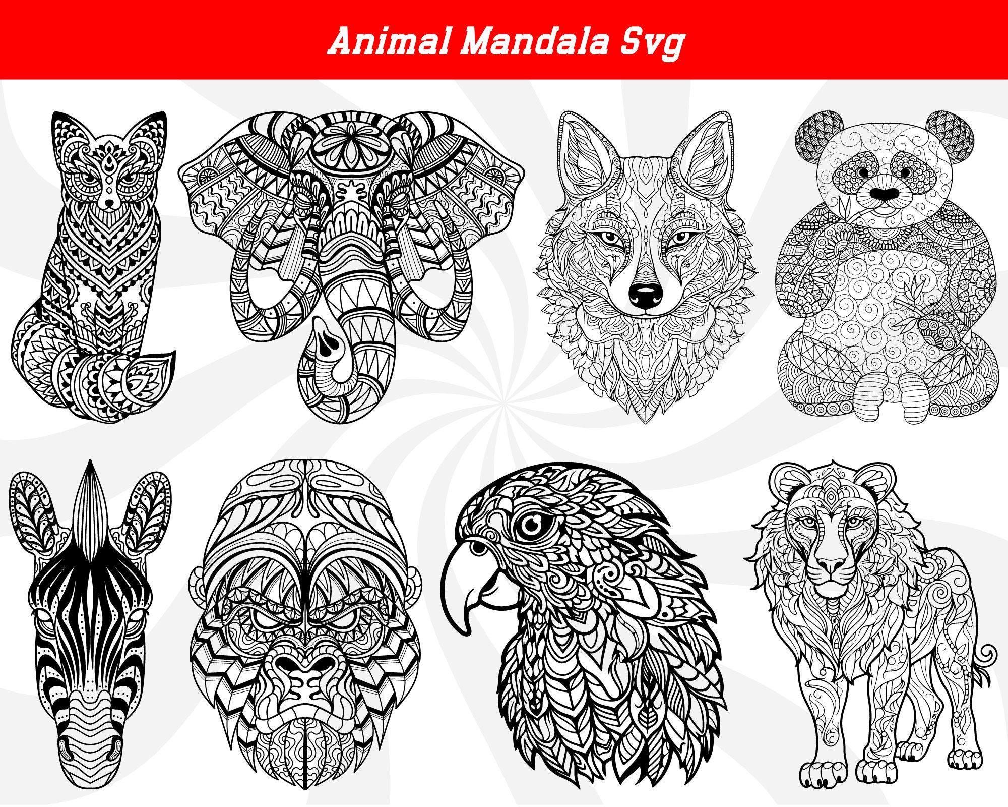 Animal Mandala Svg, Mandala Svg, Mandala Silhouette, Mandala Clipart ...