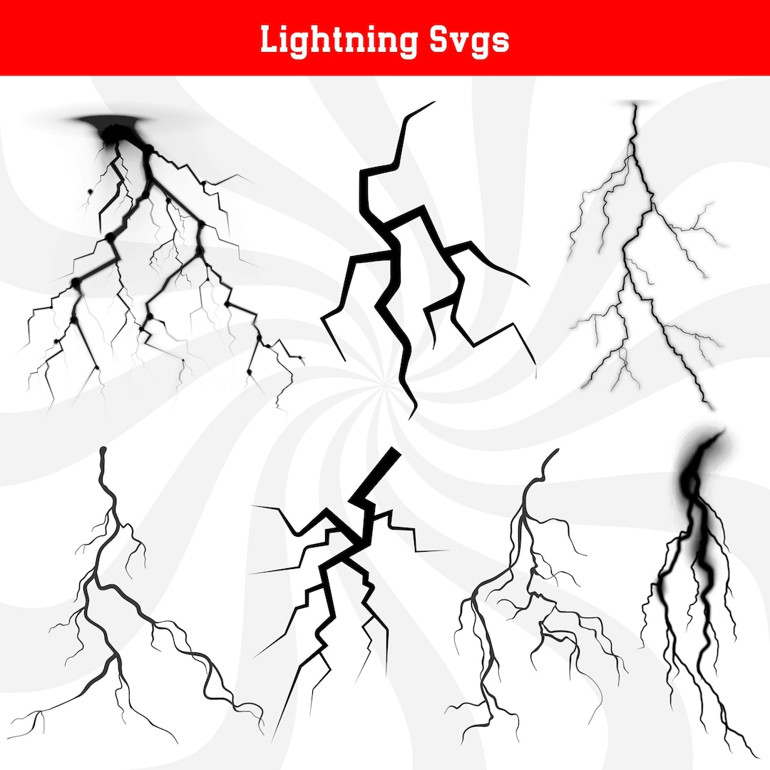 Lightning Svg, Lightning Strikes Svg, Lightning Clipart, Lightning Bolt ...