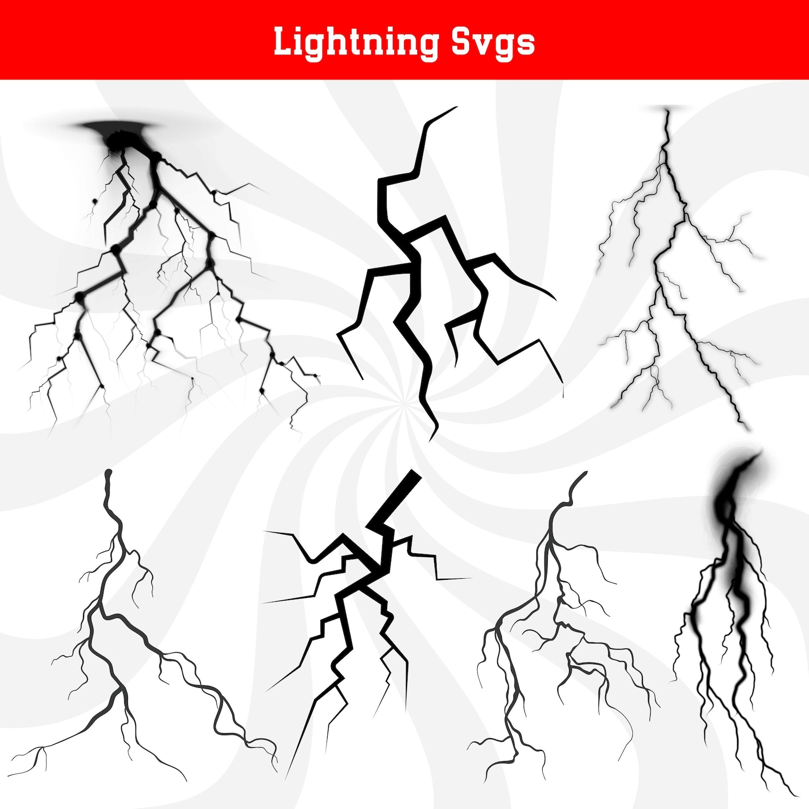 Lightning Svg, Lightning Strikes Svg, Lightning Clipart, Lightning Bolt ...