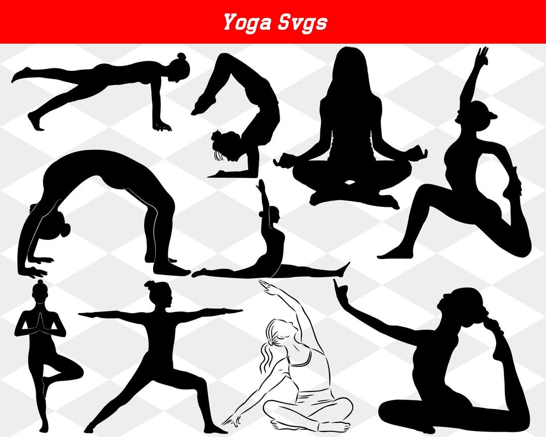 Yoga Svg, Yoga Silhouette, Yoga Cut Files, Yoga Vector, Meditation Svg ...