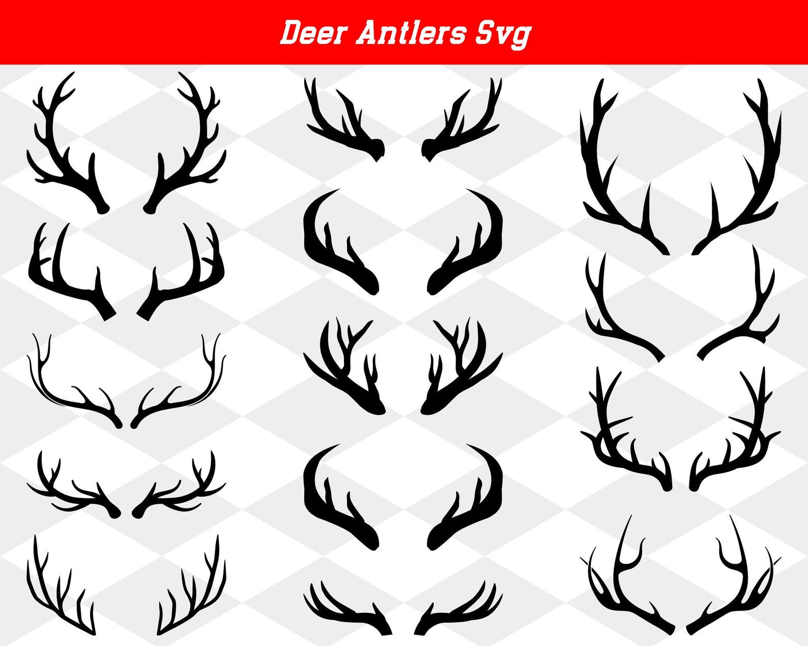 Deer Antler Svg, Deer Antlers Clipart, Deer Horn Svg, Hunting Svg, Deer ...