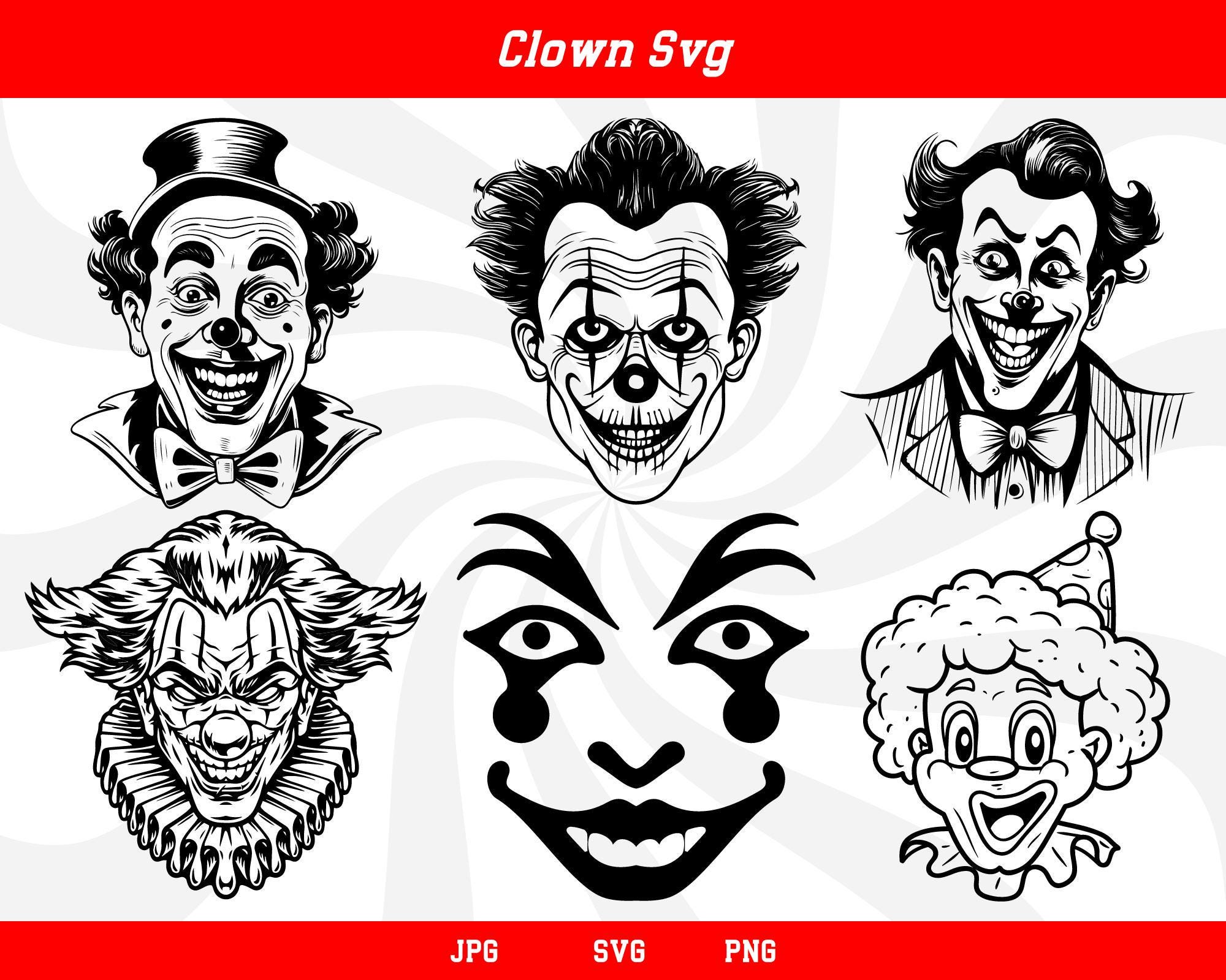Clown Svg, Circus Clown, Scary Clown Svg, Clown Clipart, Clown ...