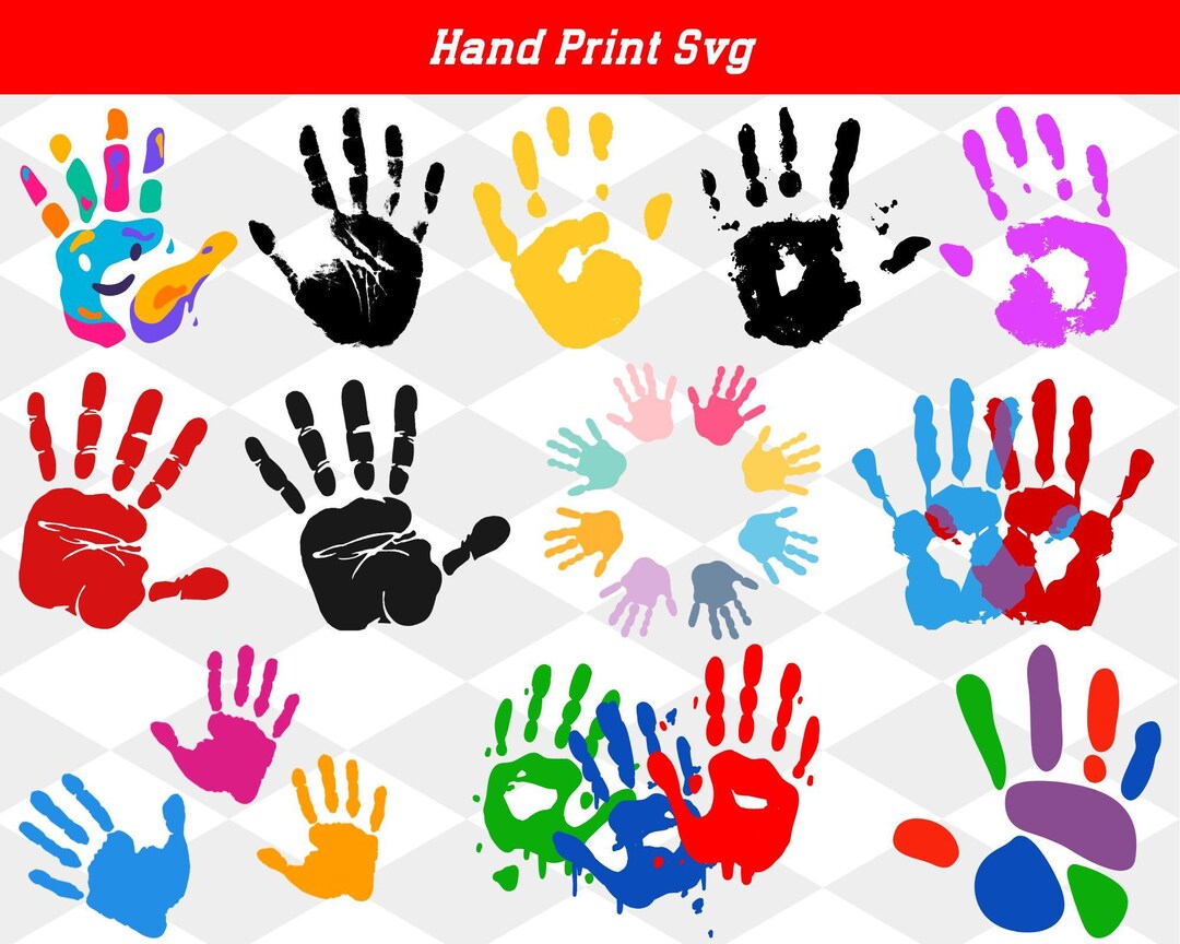 Hand Print Svg, Hand Print Png, Hand Print Clipart, Hand Print Vector ...