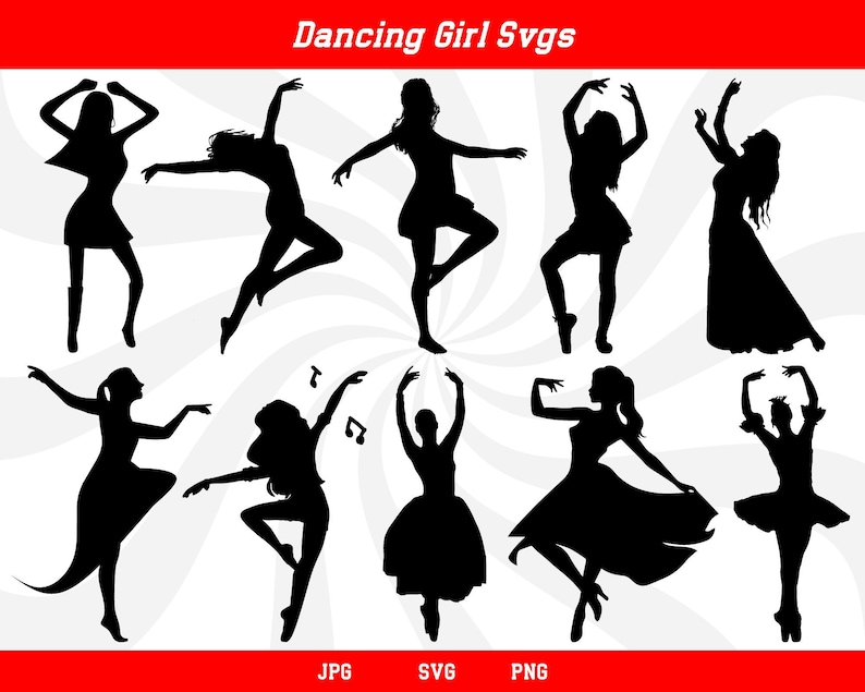 Dancing Girl Svg, Dance Svg, Dancing Svg, Dance Silhouette, Dance ...