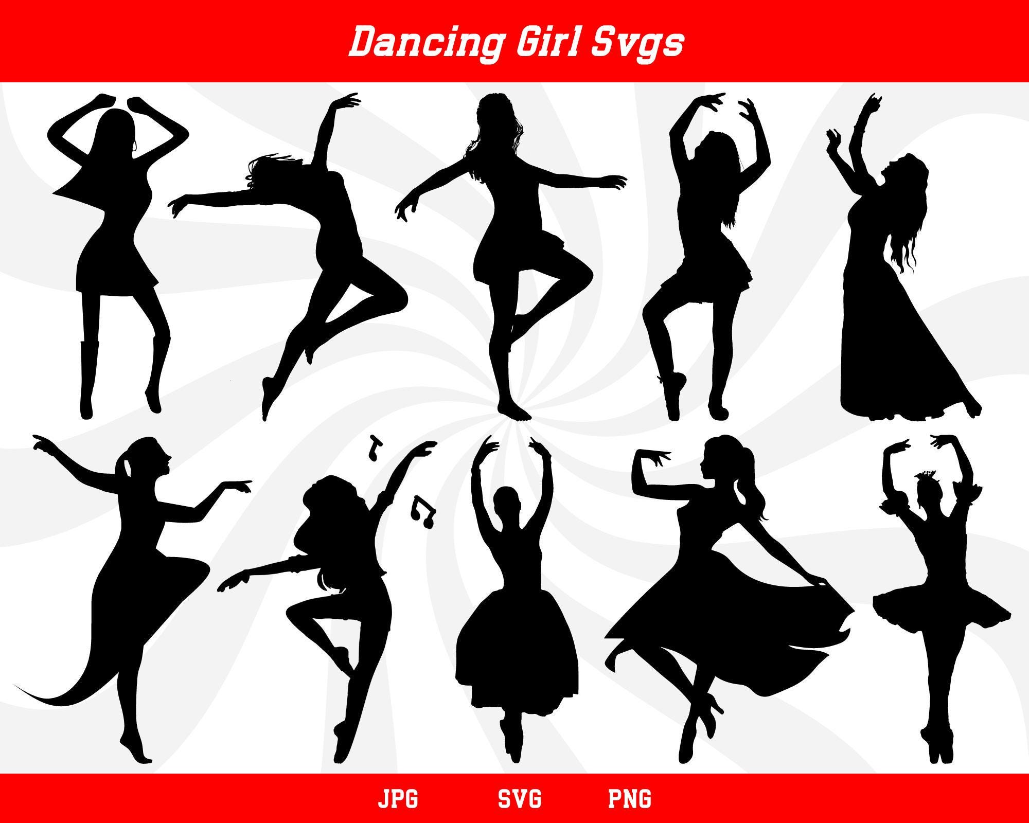 Dancing Girl Svg, Dance Svg, Dancing Svg, Dance Silhouette, Dance ...