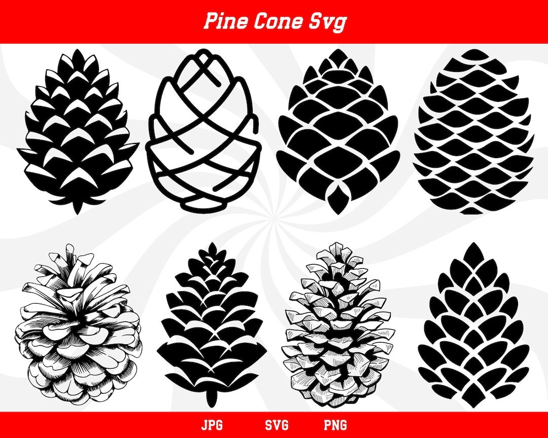 Pine Cone Svg, Pinecone Clipart, Pine Tree Svg, Pinecone Silhouette, Pinecone Png, Conifer Cone ...