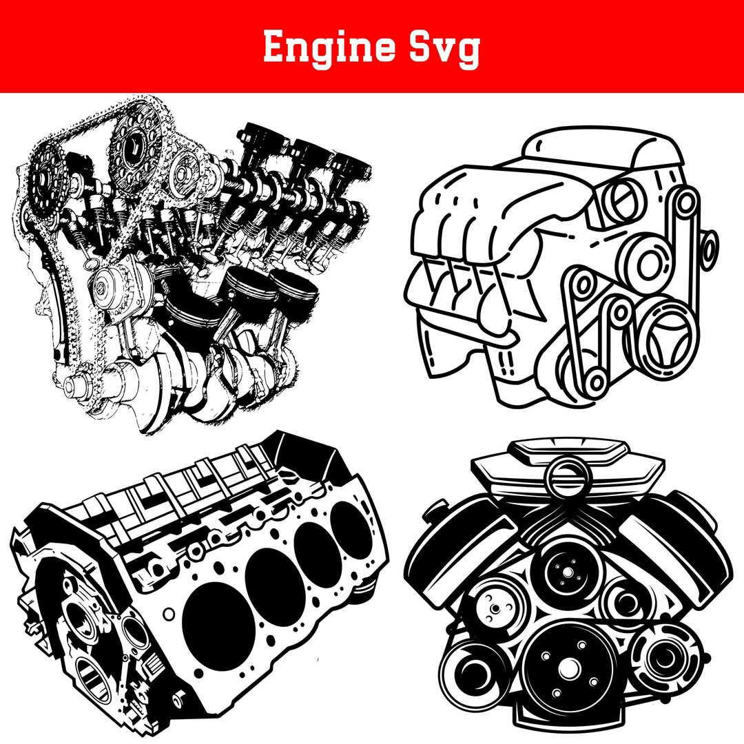 Engine Svg, Car Engine Svg, Engine Block Svg, Engine Clipart, Motor Svg ...