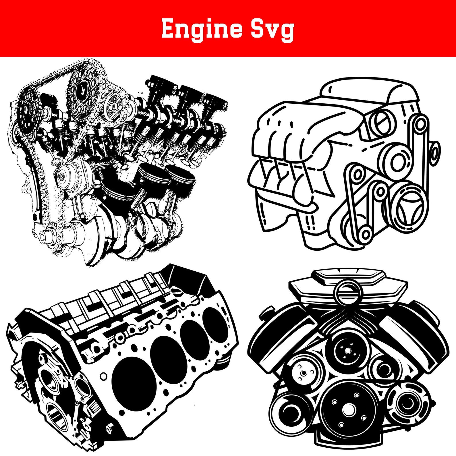 Engine Svg, Car Engine Svg, Engine Block Svg, Engine Clipart, Motor Svg ...