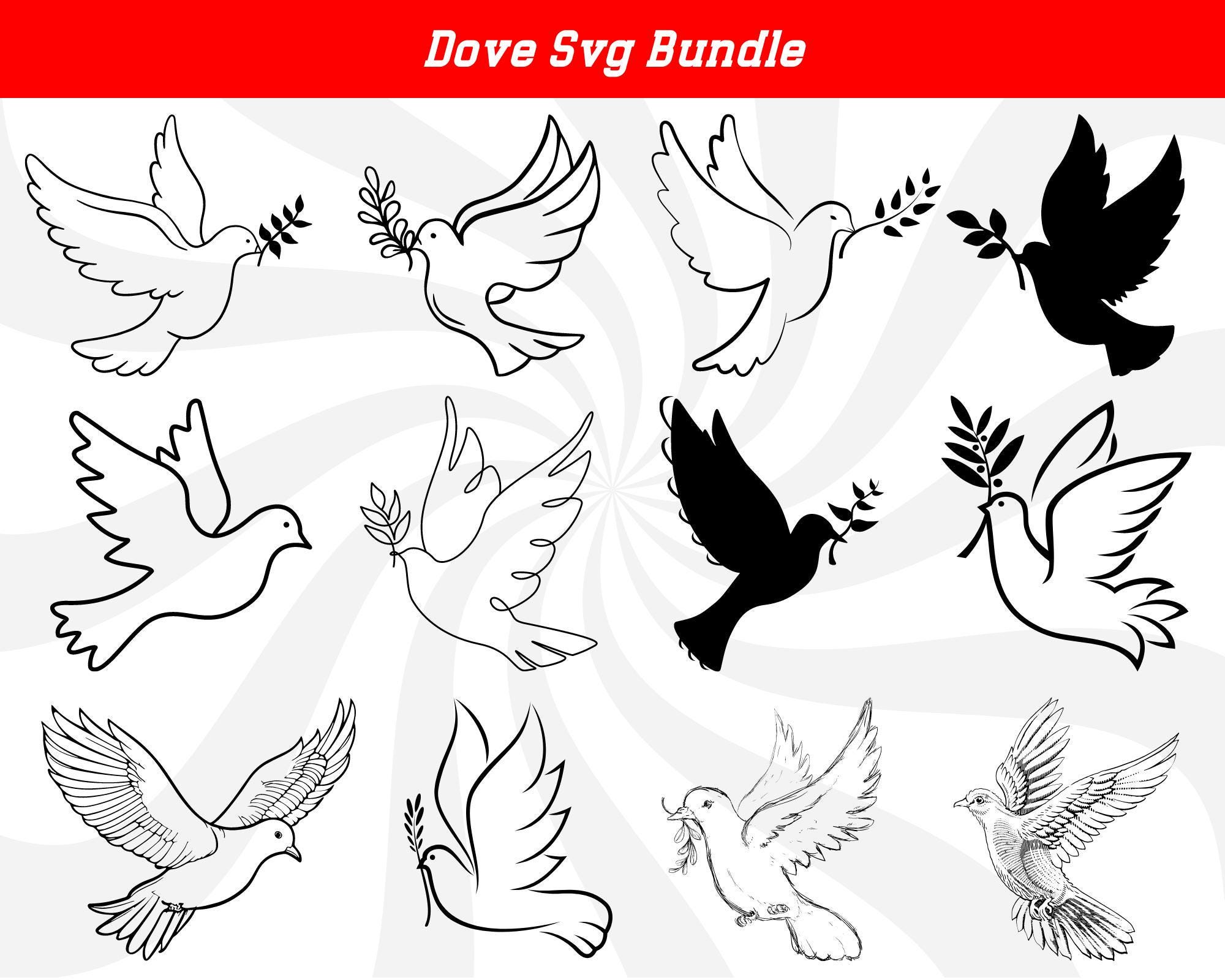 Dove Svg Bundle, Dove Silhouette, Pigeon Svg, Dove Clipart, Dove Logo ...