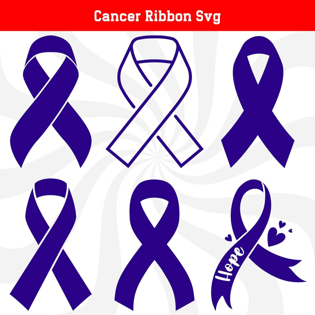 Cancer Ribbon Svg, Awareness Ribbon, Colon Cancer Svg, Blue Ribbon Svg ...
