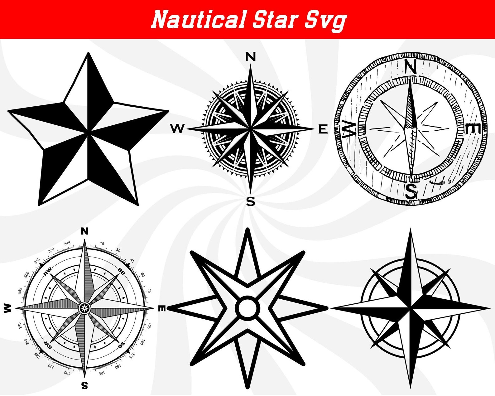 Nautical Star Svg, Star Svg, Compass Svg, Digital Nautical, Sparkle Svg ...