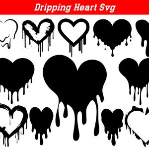 Dripping Heart Svg, Bleeding Heart Svg, Melting Heart Svg, Hearts Svg ...
