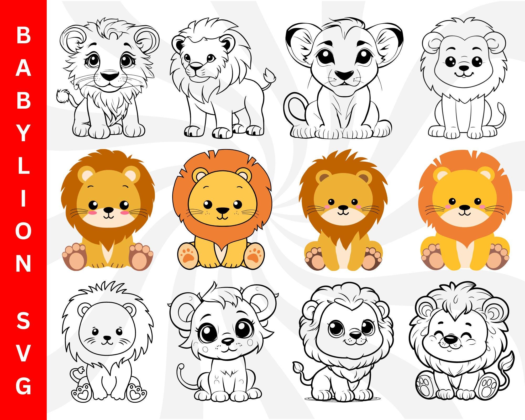 Baby Lion Svg, Cute Baby Lion Svg, Cute Baby Lion Clipart, Baby Lion ...