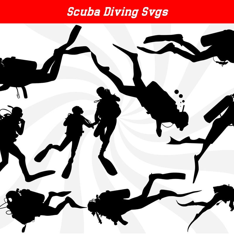Swimming Diver Clipart - Etsy