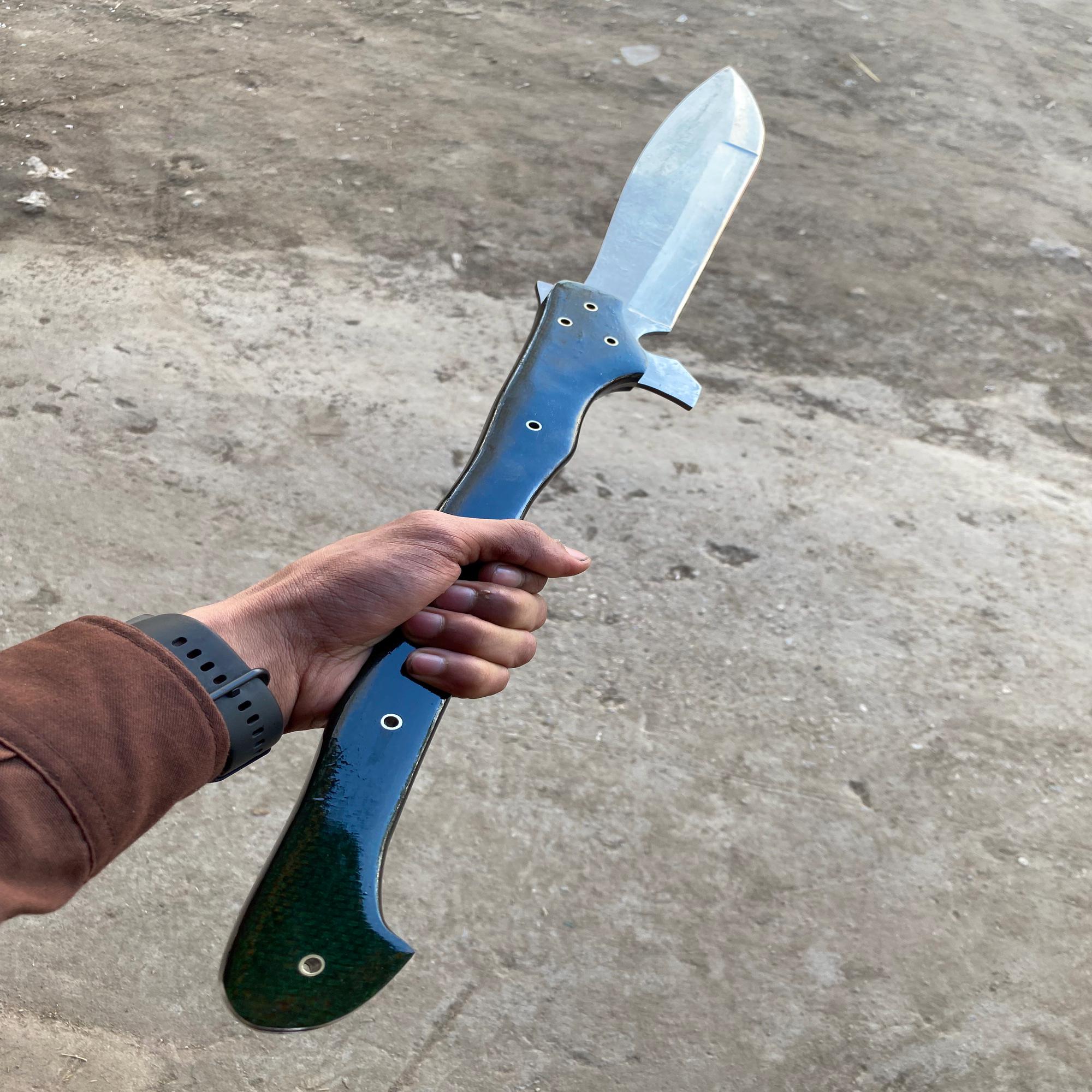 30" Handmade Viking Hunting Spear - High Carbon Steel Blade, Green ...