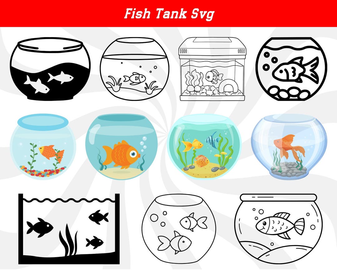 Fish Acqarium Svg, Fish Tank Svg, Fish Svg, Aquarium Clipart, Aquarium ...
