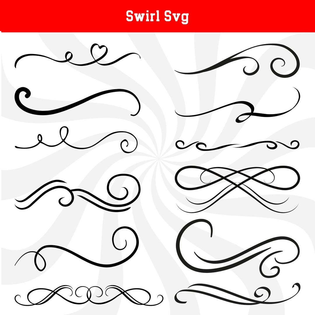 Swirl Svg, Flourish Svg, Swirl Svg Border, Stroke Svg, Swoosh Svg ...