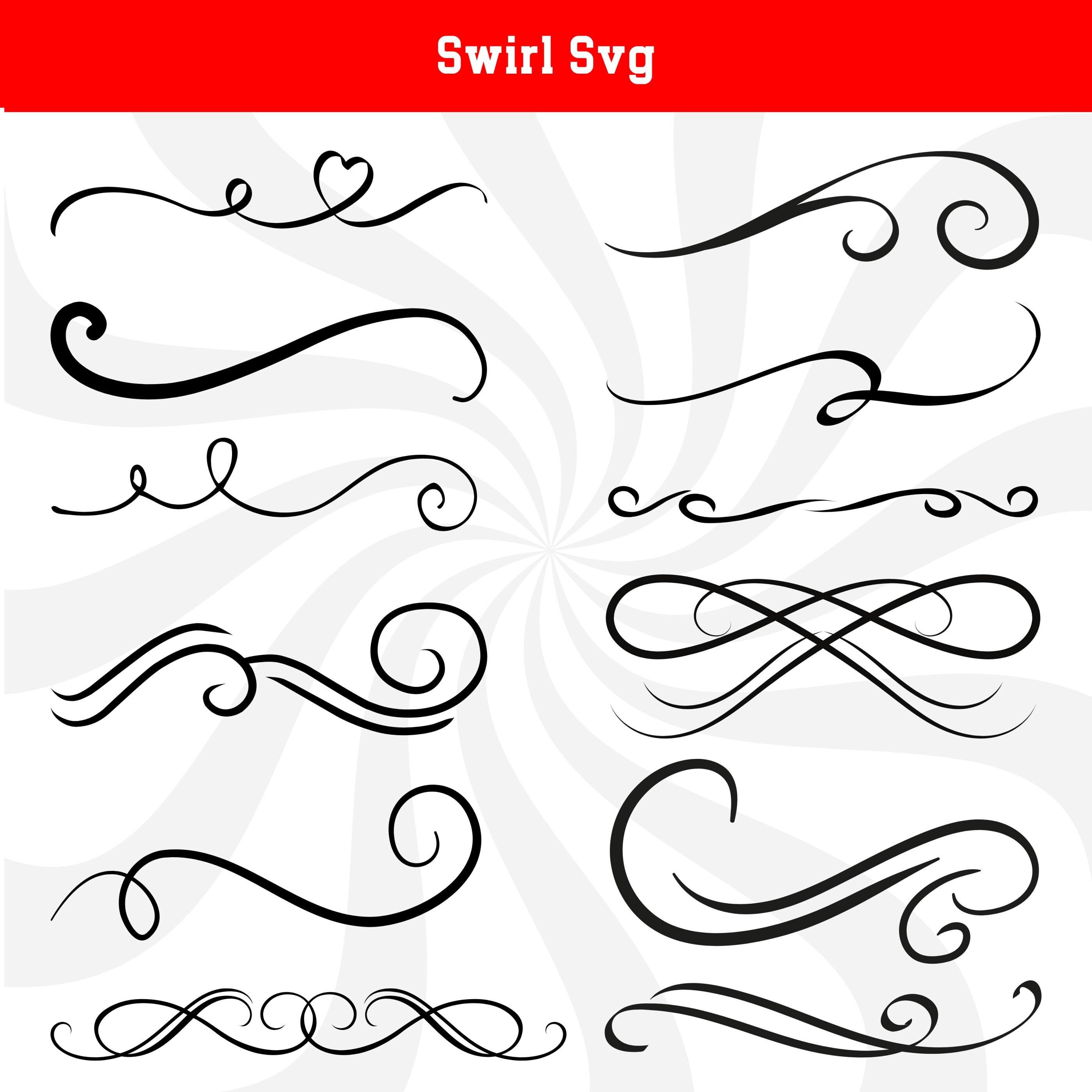 Swirl Svg, Flourish Svg, Swirl Svg Border, Stroke Svg, Swoosh Svg ...