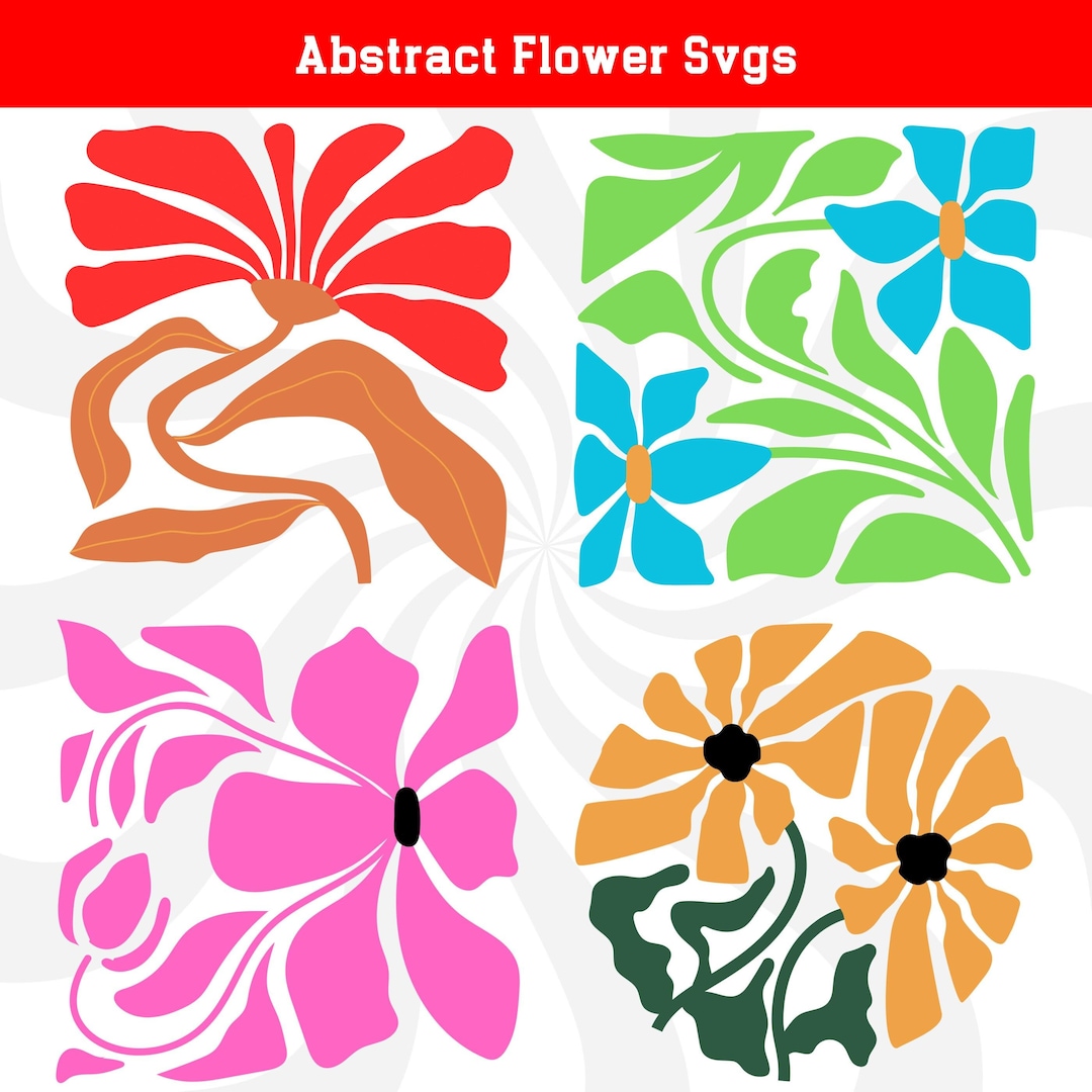 Abstract Flower Svg, Retro Flower Svg, Flower Clipart, Daisy Flower Svg ...