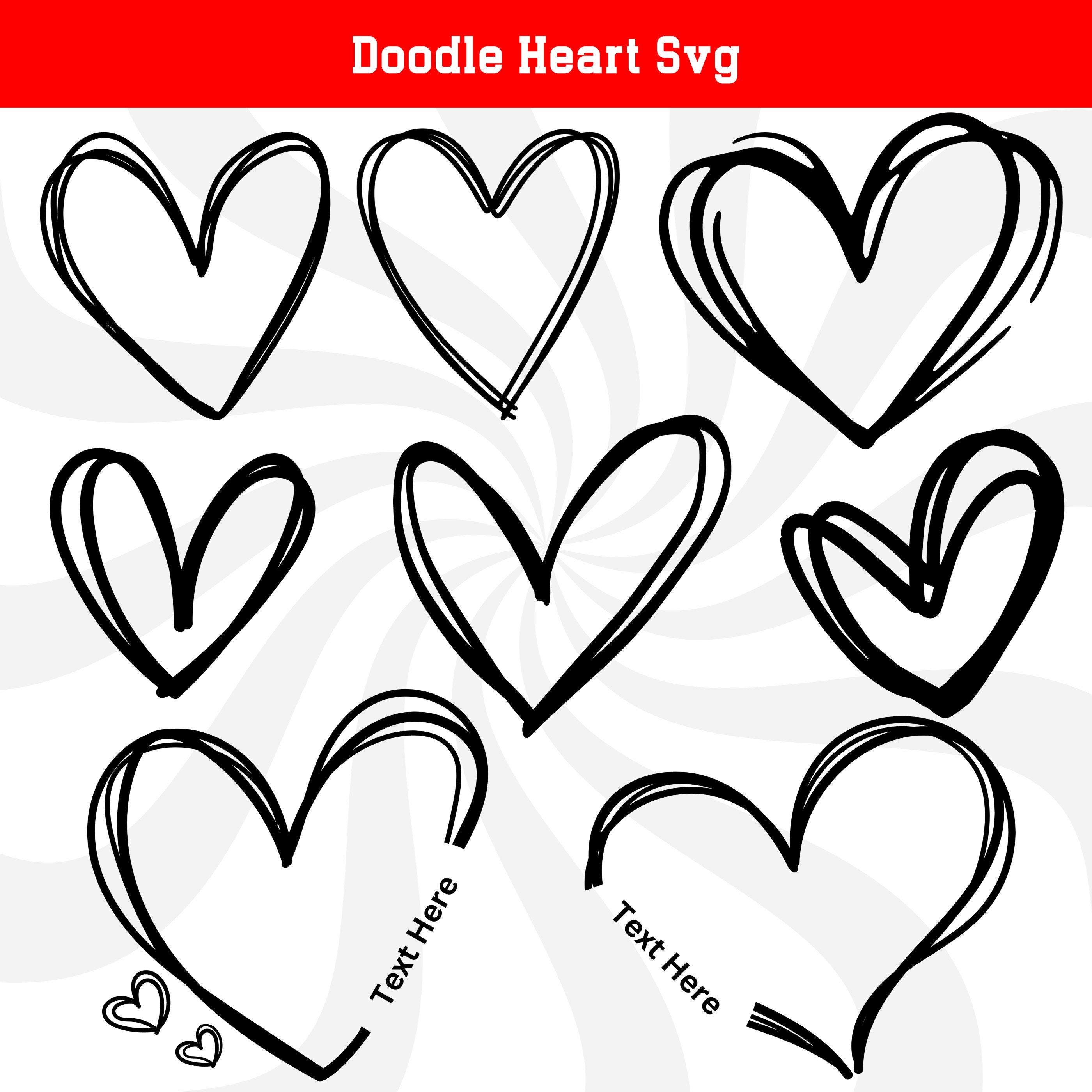 Doodle Heart Svg, Heart Svg, Hand Drawn Heart, Heart Name Svg ...