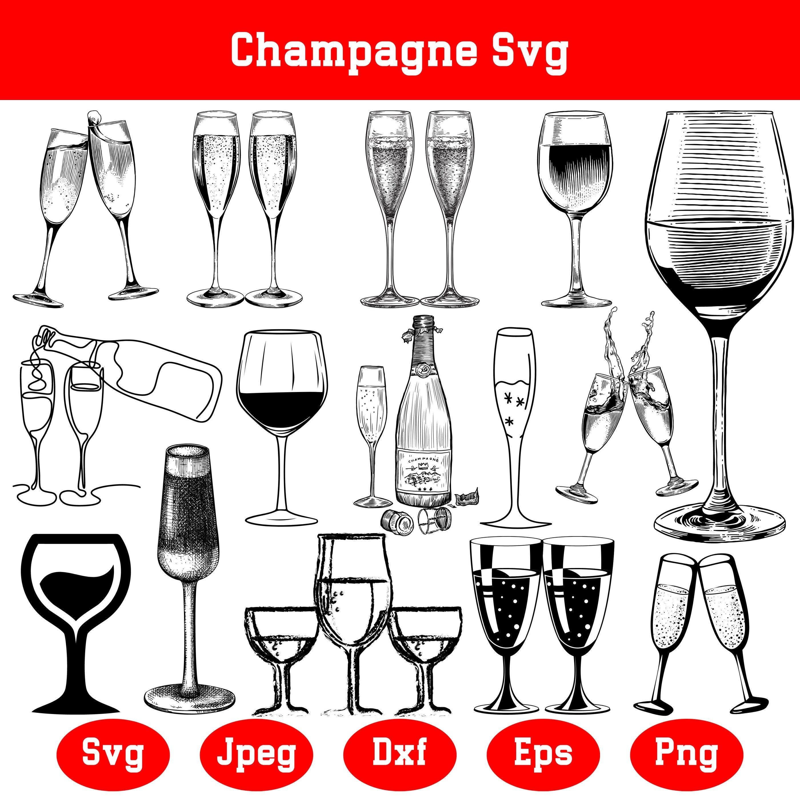 Champagne Svg Bundle, 16 Designs, Champagne Svg, Champagne Bottle Svg ...