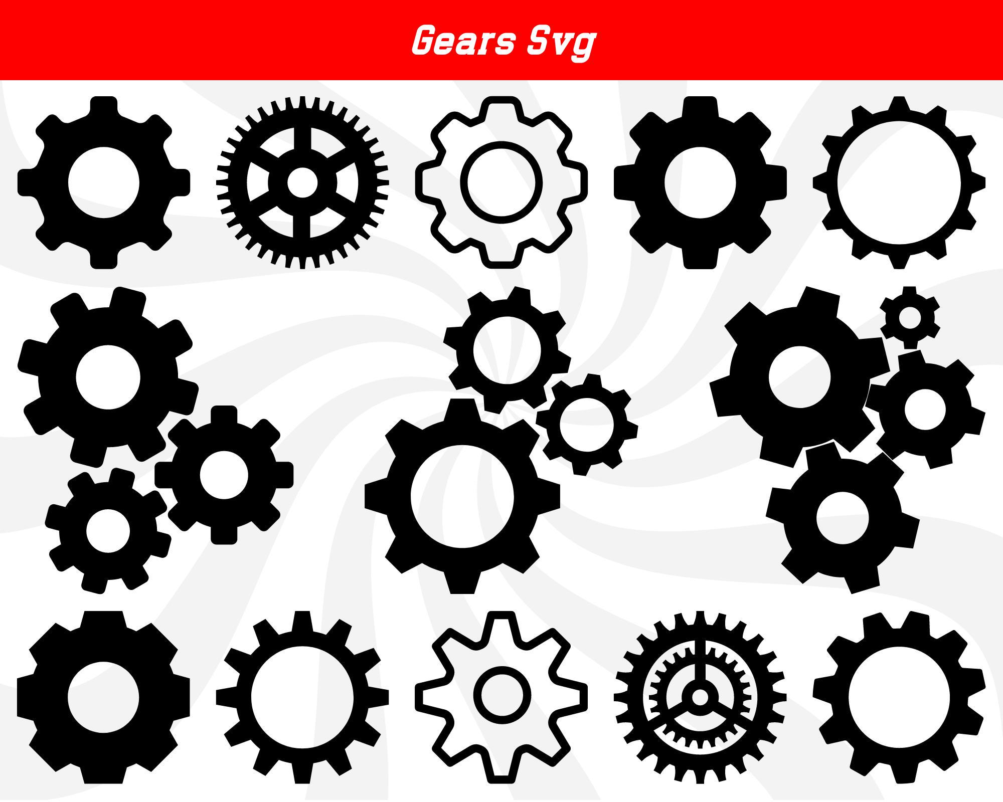Gears Svg Bundle, Gears Clipart, Gears Shape Svg, Gears Outline Svg ...