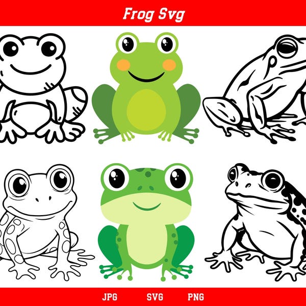 Frog Svg - Etsy