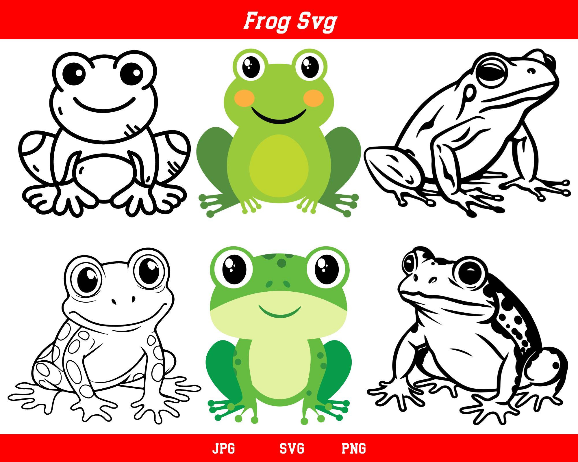 Frog Svg, Frog Silhouette, Frog Cut Files, Frog Clipart, Animal Svg ...