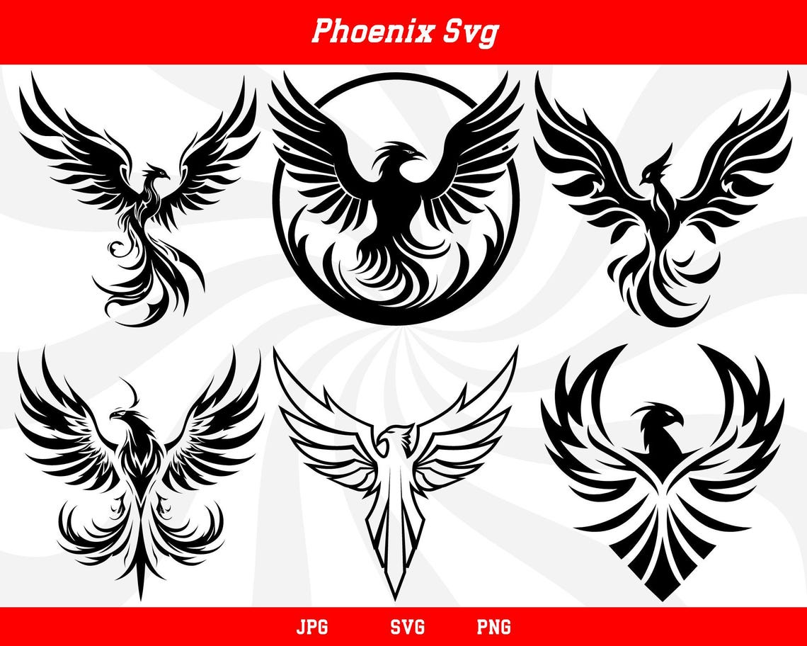 Phoenix Svg Bundle, Phoenix Bird Svg, Phoenix Clipart, Phoenix Vector ...