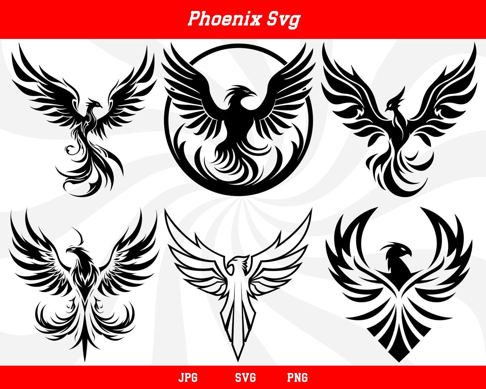 Phoenix Svg Bundle, Phoenix Bird Svg, Phoenix Clipart, Phoenix Vector ...