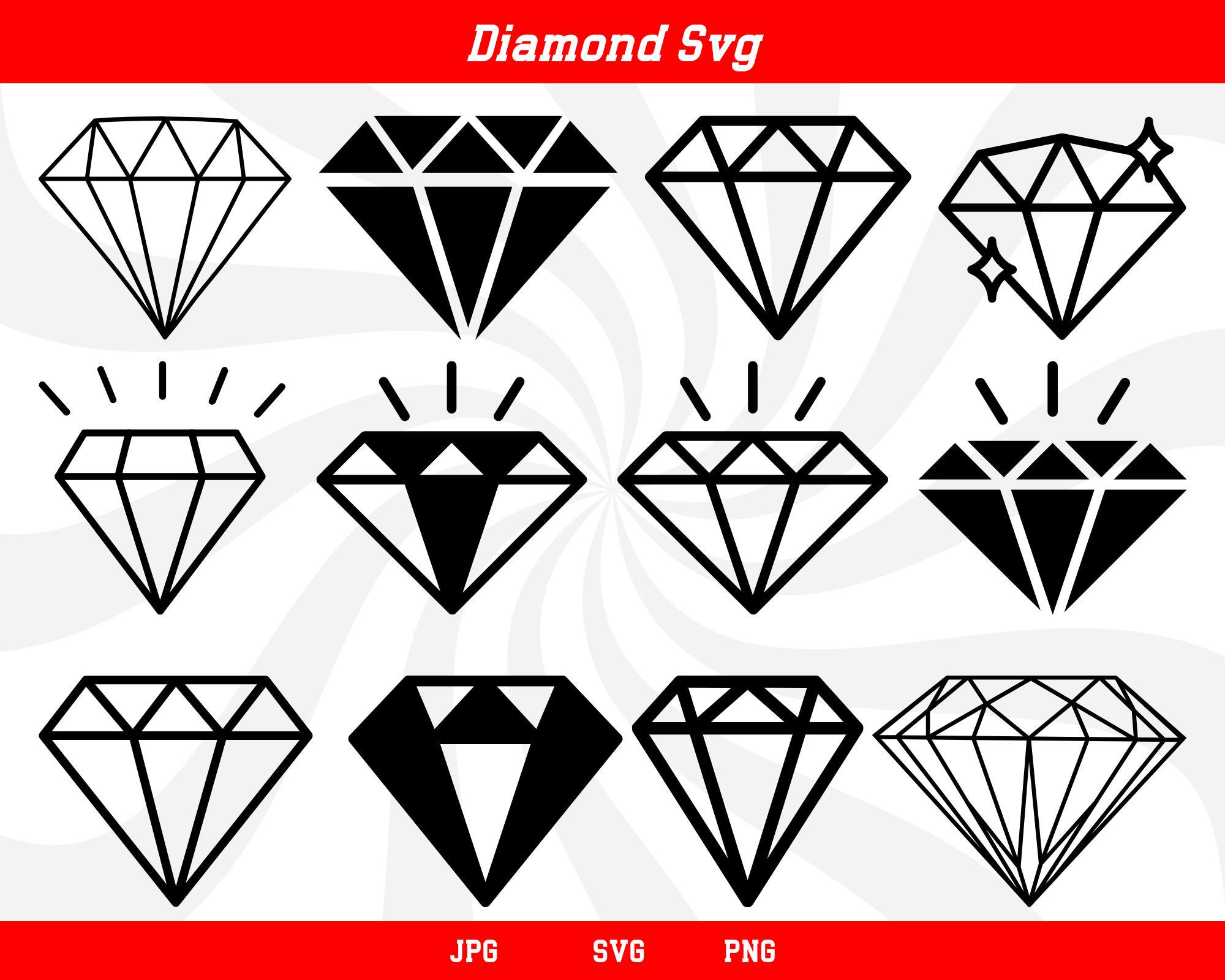 Diamond Svg, Diamond Silhouette, Diamond Cut Files, Diamond Clipart ...