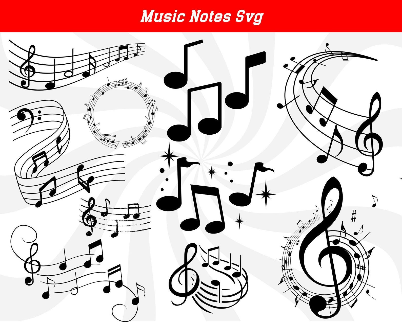 Music Notes Svg, Musical Notes Svg, Musical Notes Clipart, Music ...