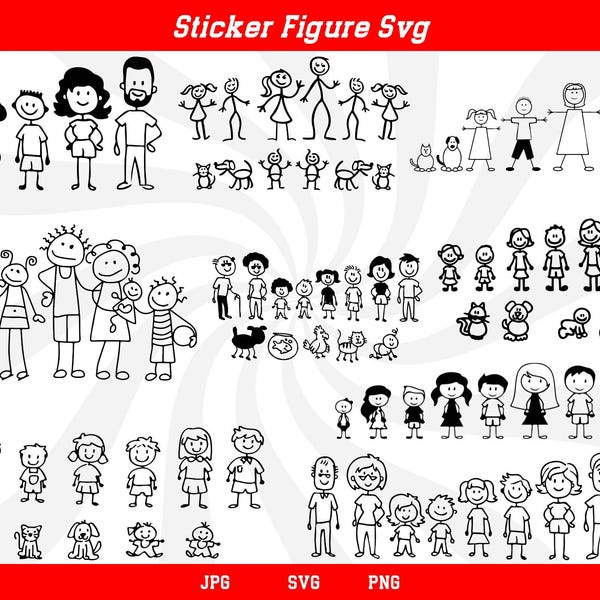 Family Stick Figures - Etsy