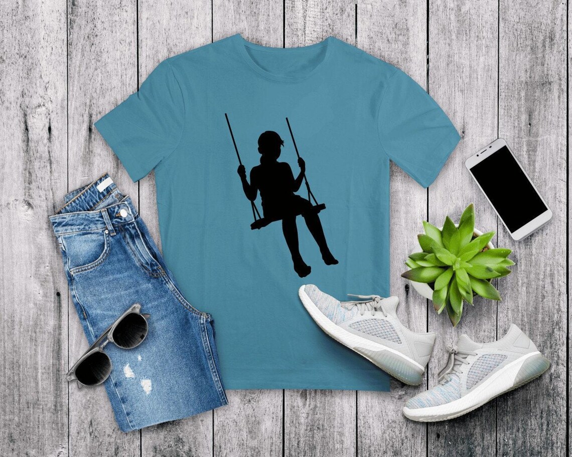 Swing Svg, Kid on Swing Svg, Swing Silhouette, Swing Cut Files, Swing ...